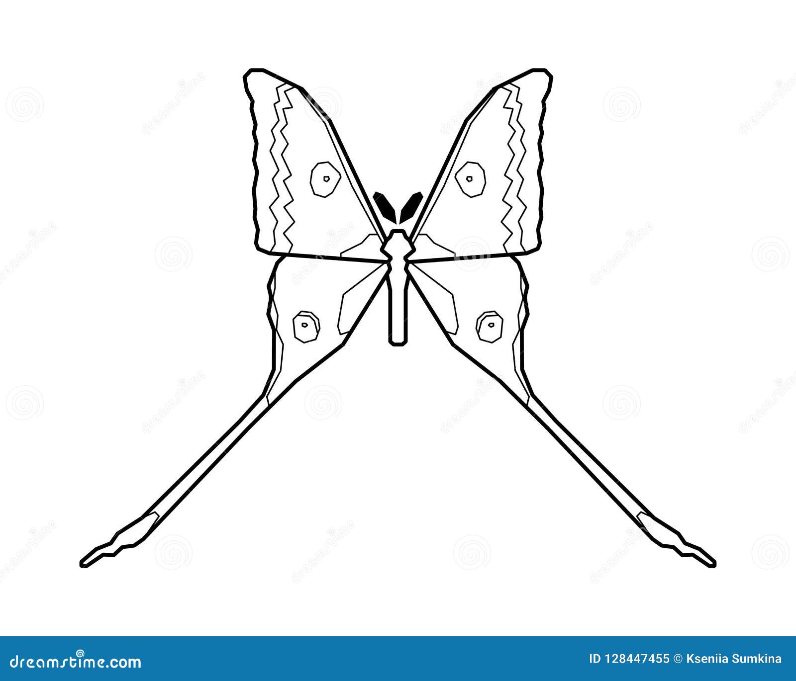Comet Moth Vector Stylized Illustration Isolated On White. Male ...