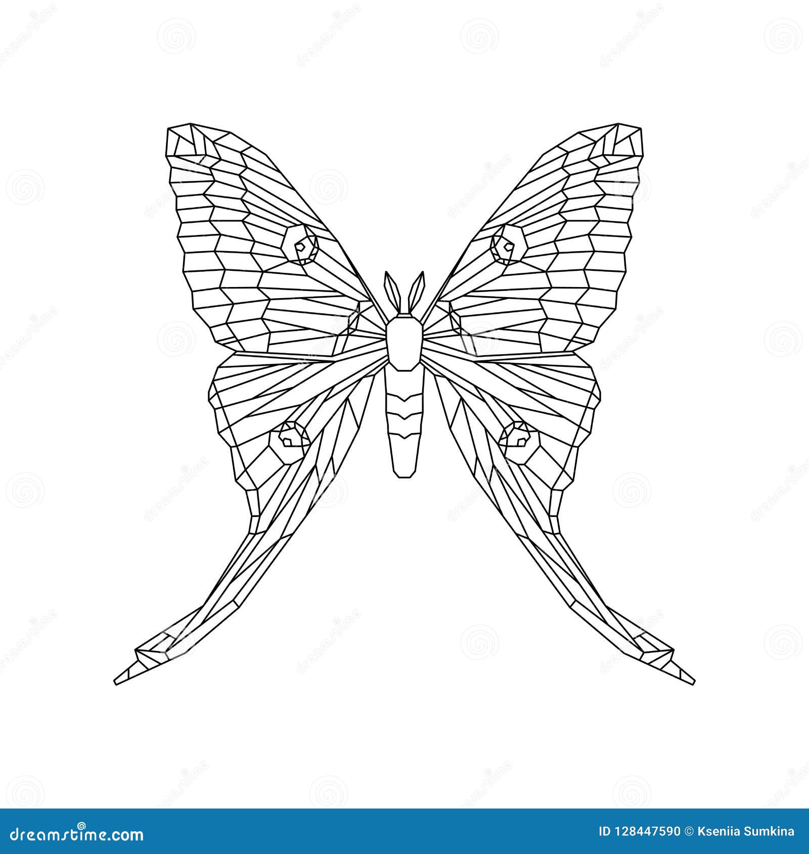Comet Moth Vector Illustration Isolated On White. Female ...