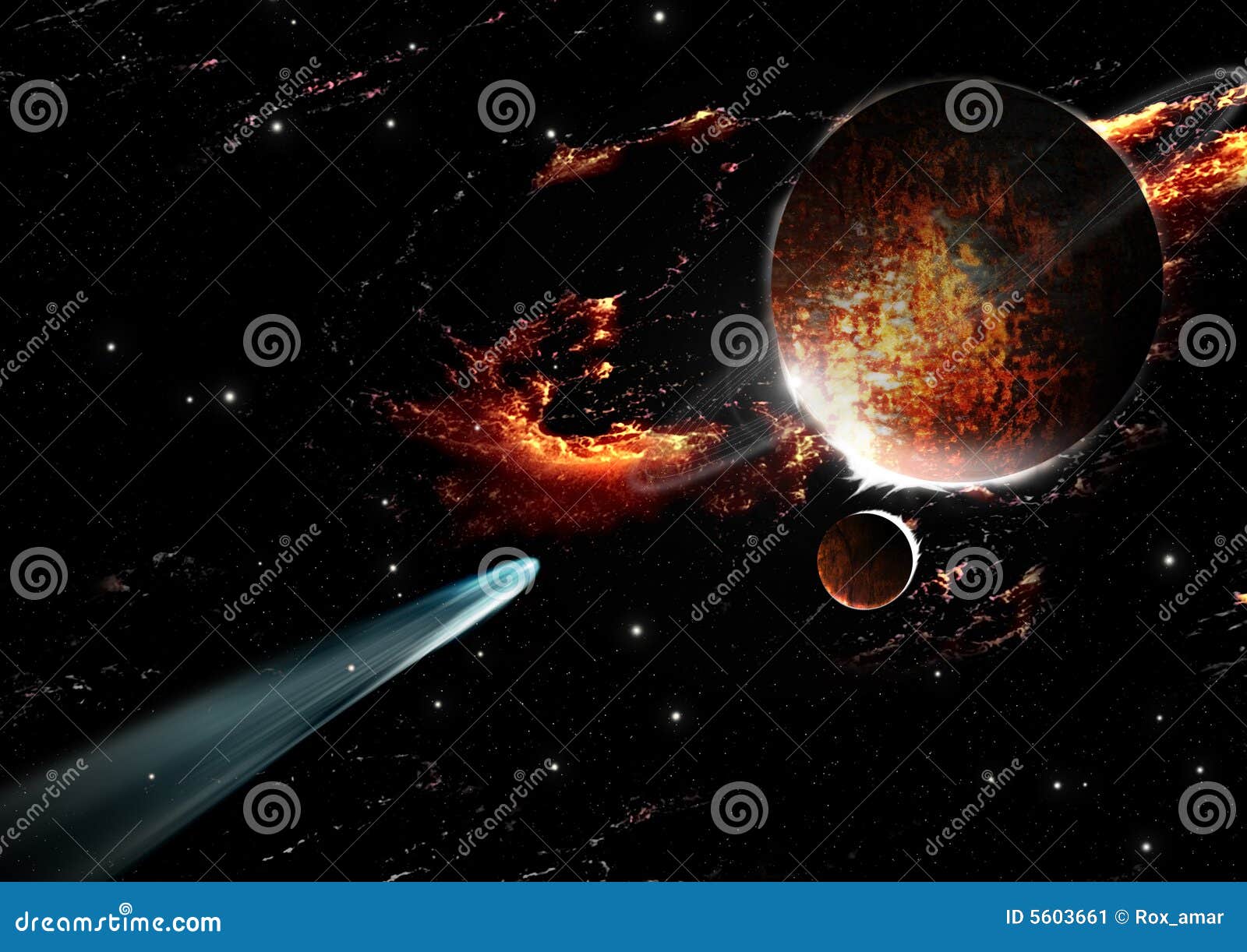 Comet planet stock illustration. Illustration of destruction - 5603661