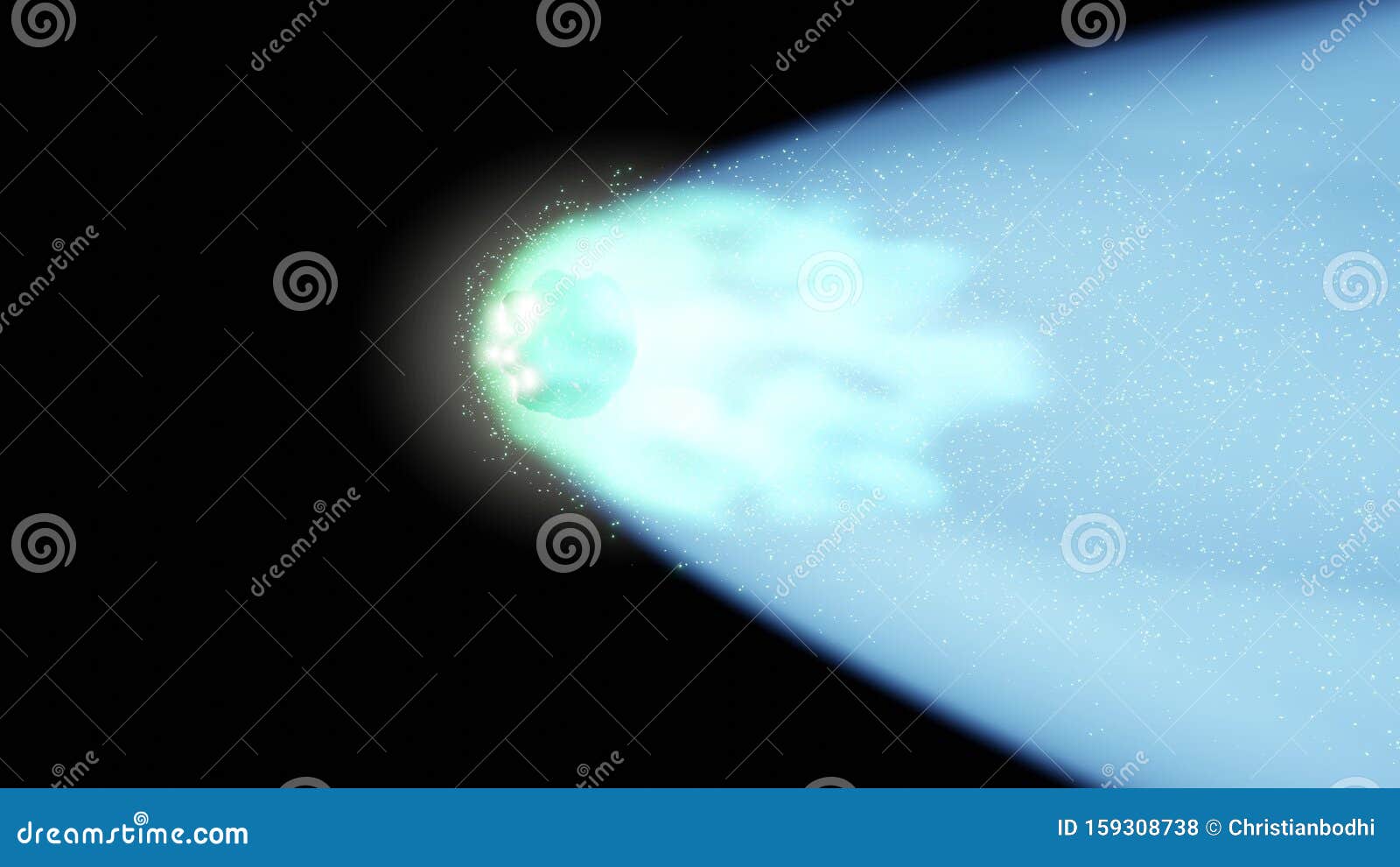 Comet on Pure Black Background for Video Effects Stock Footage - Video ...