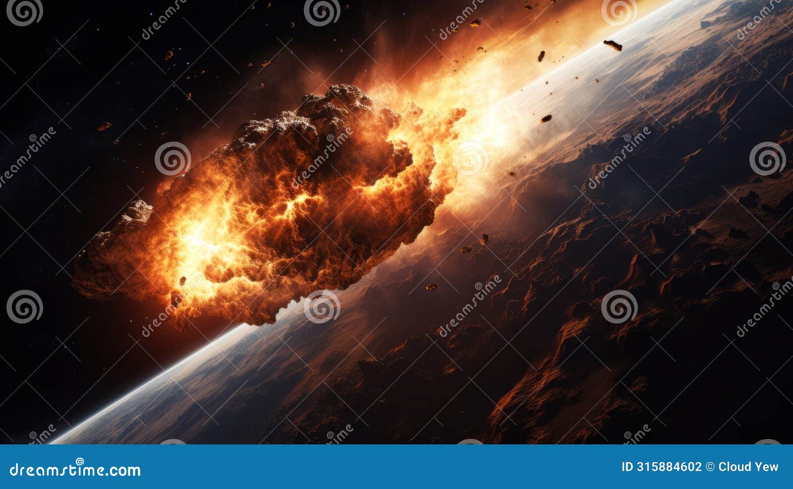 A Comet S Fiery Descent into Earth S Celestial Atmosphere Stock ...