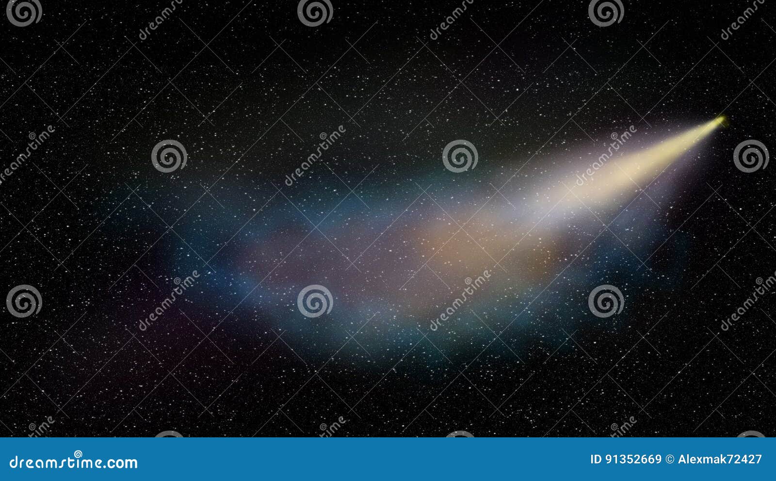 Comet in the space stock image. Image of astrophotography - 91352669