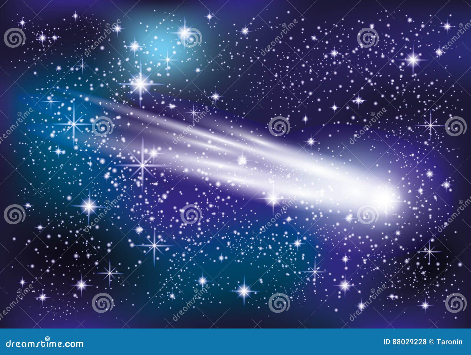 Comet in space. stock vector. Illustration of blue, nebula - 88029228