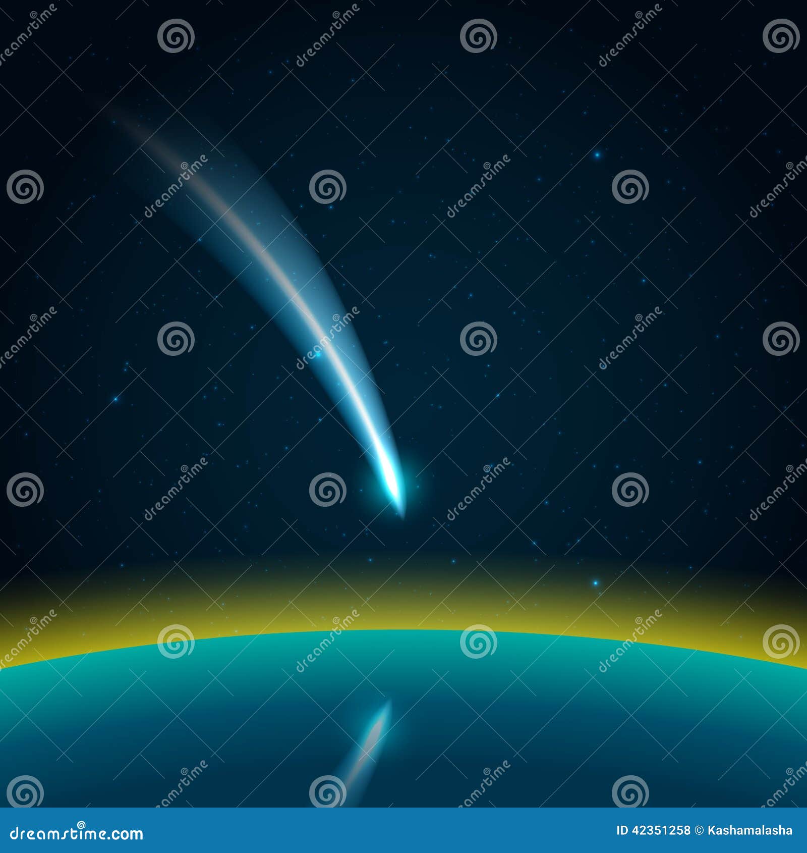 Comet in space vector stock vector. Illustration of dark - 42351258