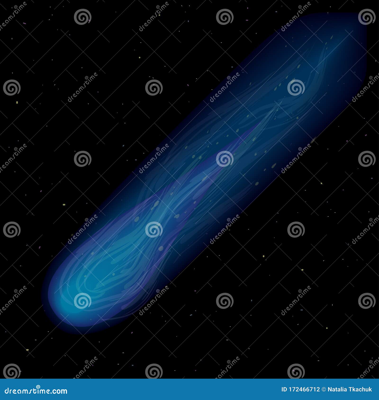 Comet on Starry Sky, Vector Illustration Stock Vector - Illustration of ...