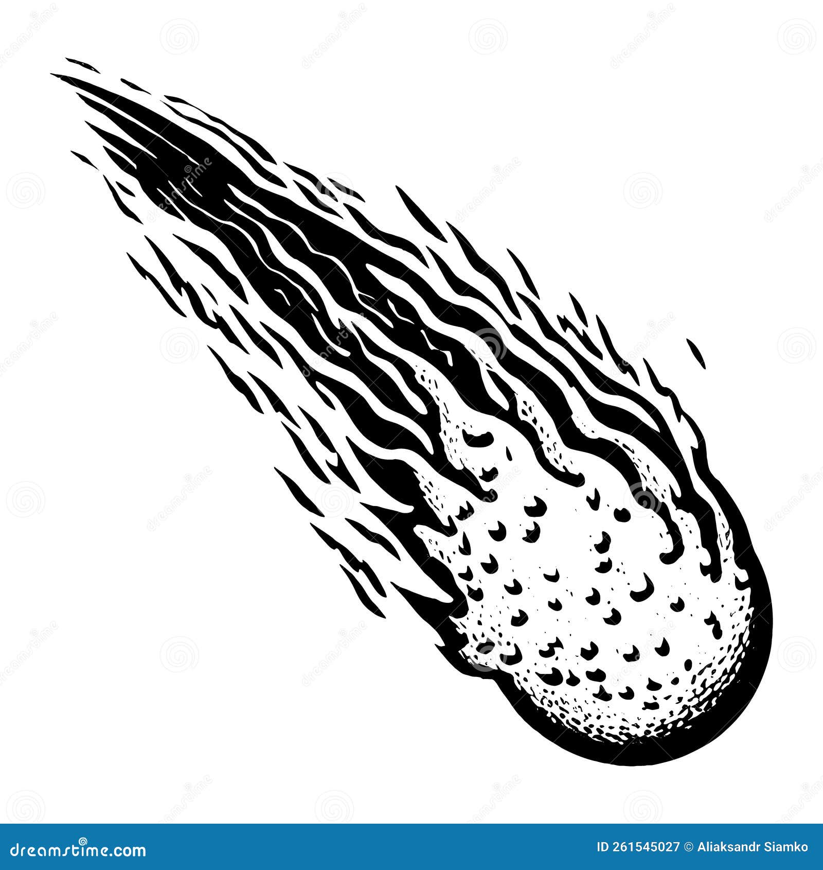 Comet Vector Hand Drawn Illustration Stock Vector - Illustration of ...