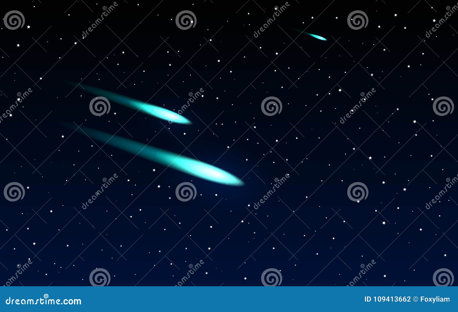 Comets Flying through Space Stock Vector - Illustration of glowing ...