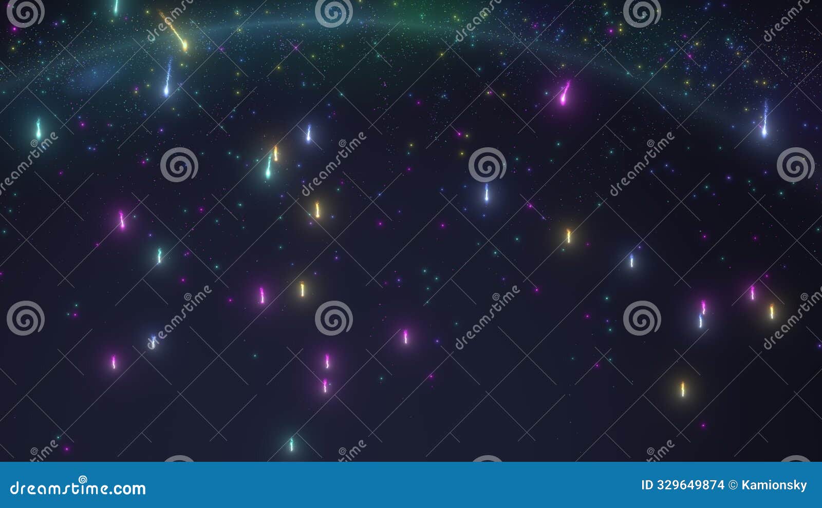 Comets and Meteors of Various Colors Set Amidst a Starry Backdrop with ...