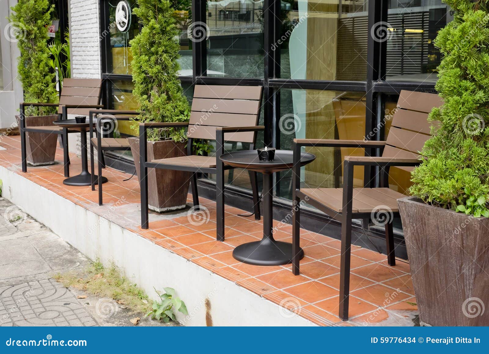 Comfort Seating Front of Coffee Shop Stock Photo - Image of healthy ...