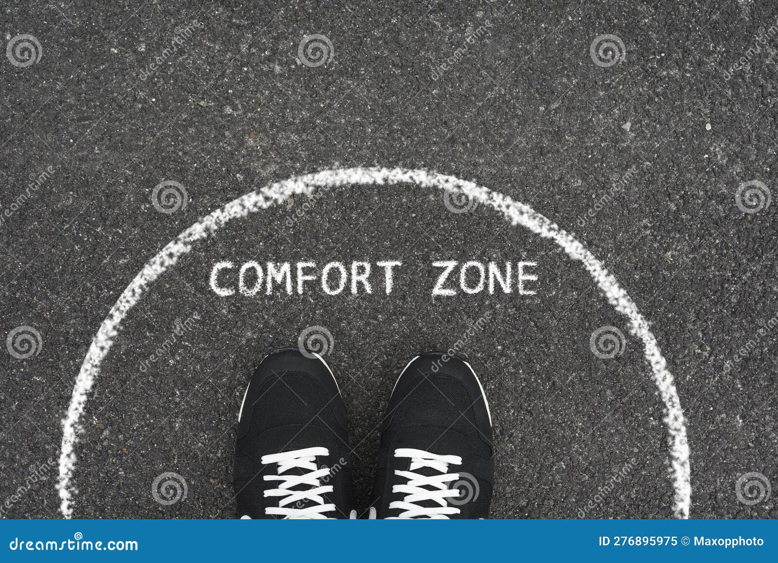 Comfort Zone Concept. Feet Standing Inside Comfort Zone Circle Stock ...