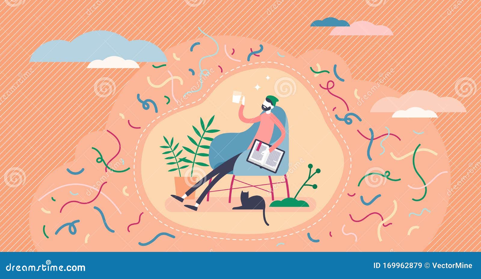 Comfort Zone Concept, Flat Tiny Person Vector Illustration Stock Vector ...