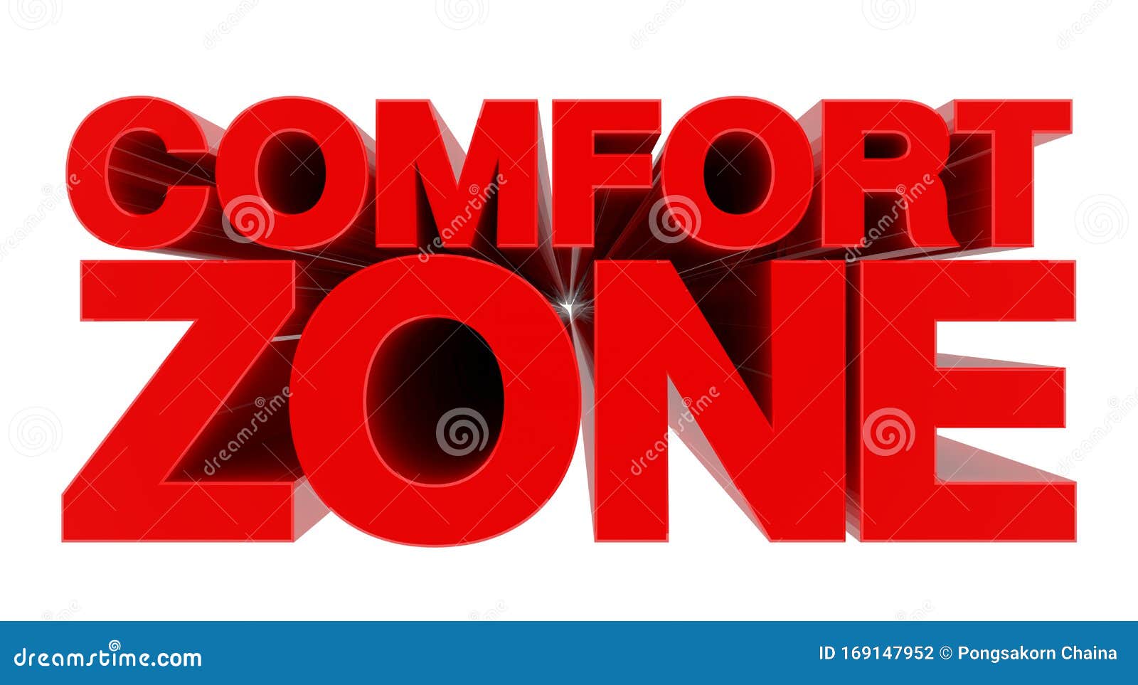 COMFORT ZONE Word on White Background 3d Rendering Stock Illustration ...