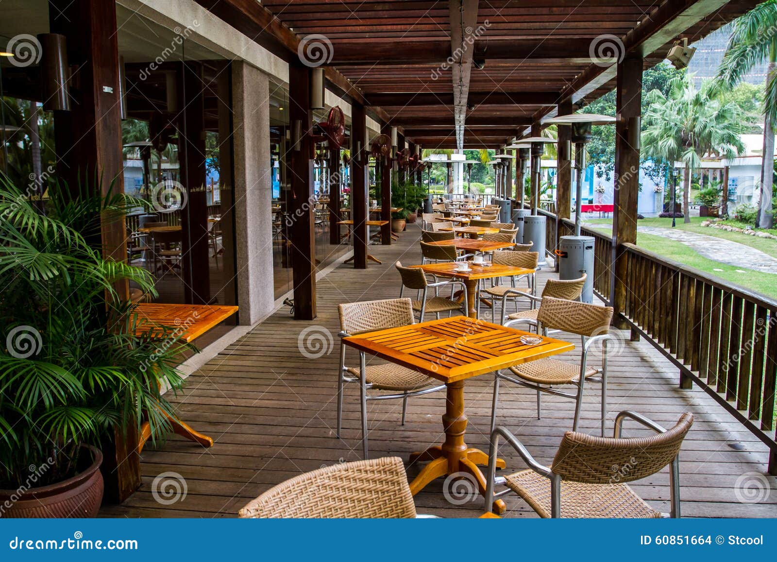 Comfortable Balcony Dining Area Stock Photo - Image of landscaped ...