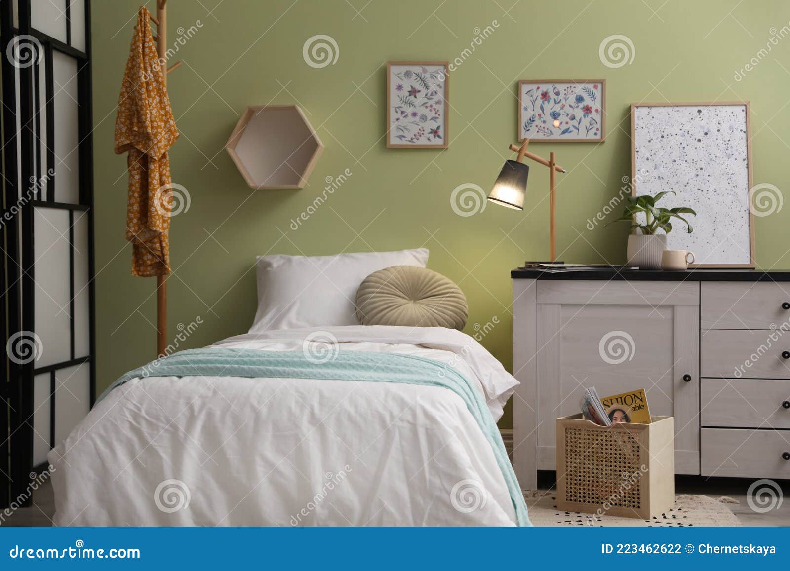 Comfortable Bed with Clean White Linens Stock Photo - Image of clean ...