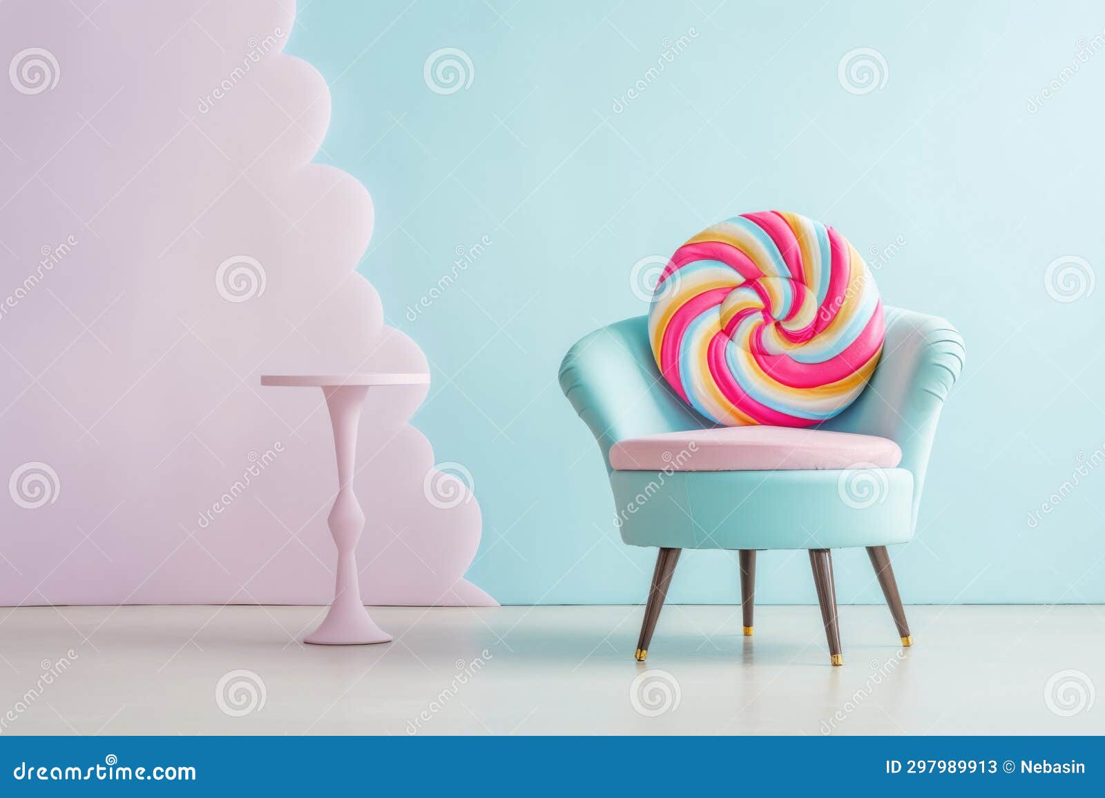 A Comfortable Bright Chair in a Candy Pattern in the Candycore Style on ...