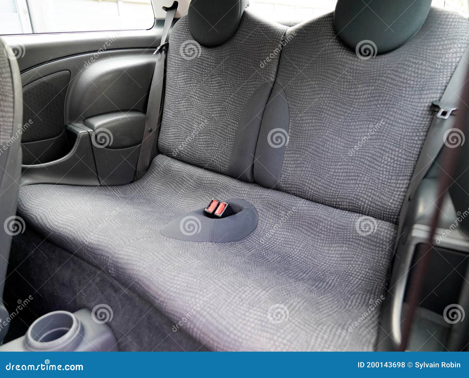 Comfortable Car Interior Rear Seats Back in Small City Vehicle Stock ...