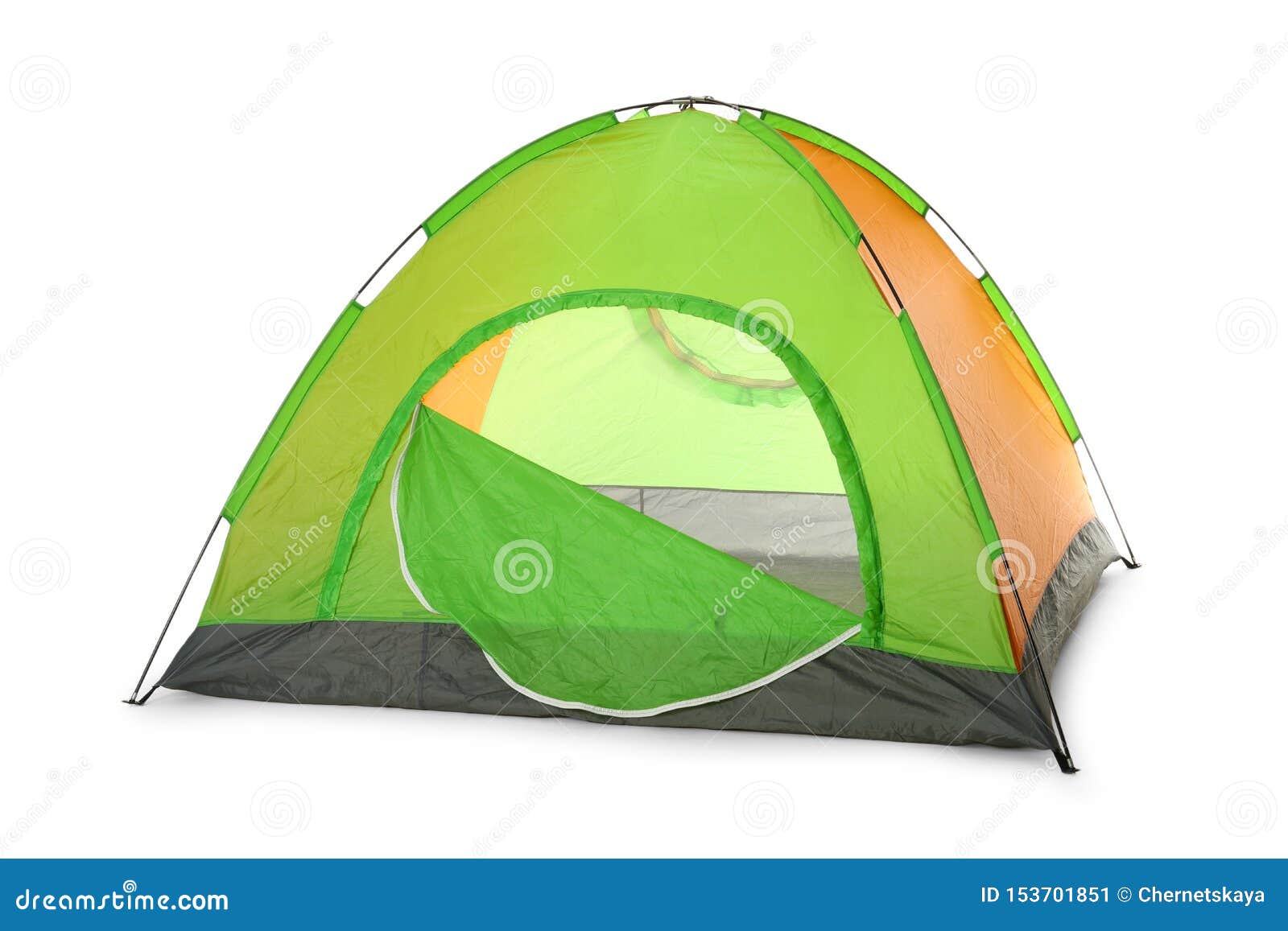 Comfortable Colorful Camping Tent on White Stock Image - Image of ...