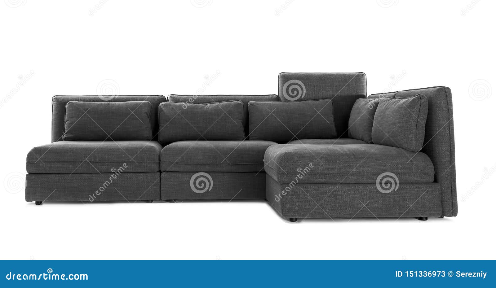 Comfortable Corner Sofa on White Background Stock Image - Image of ...