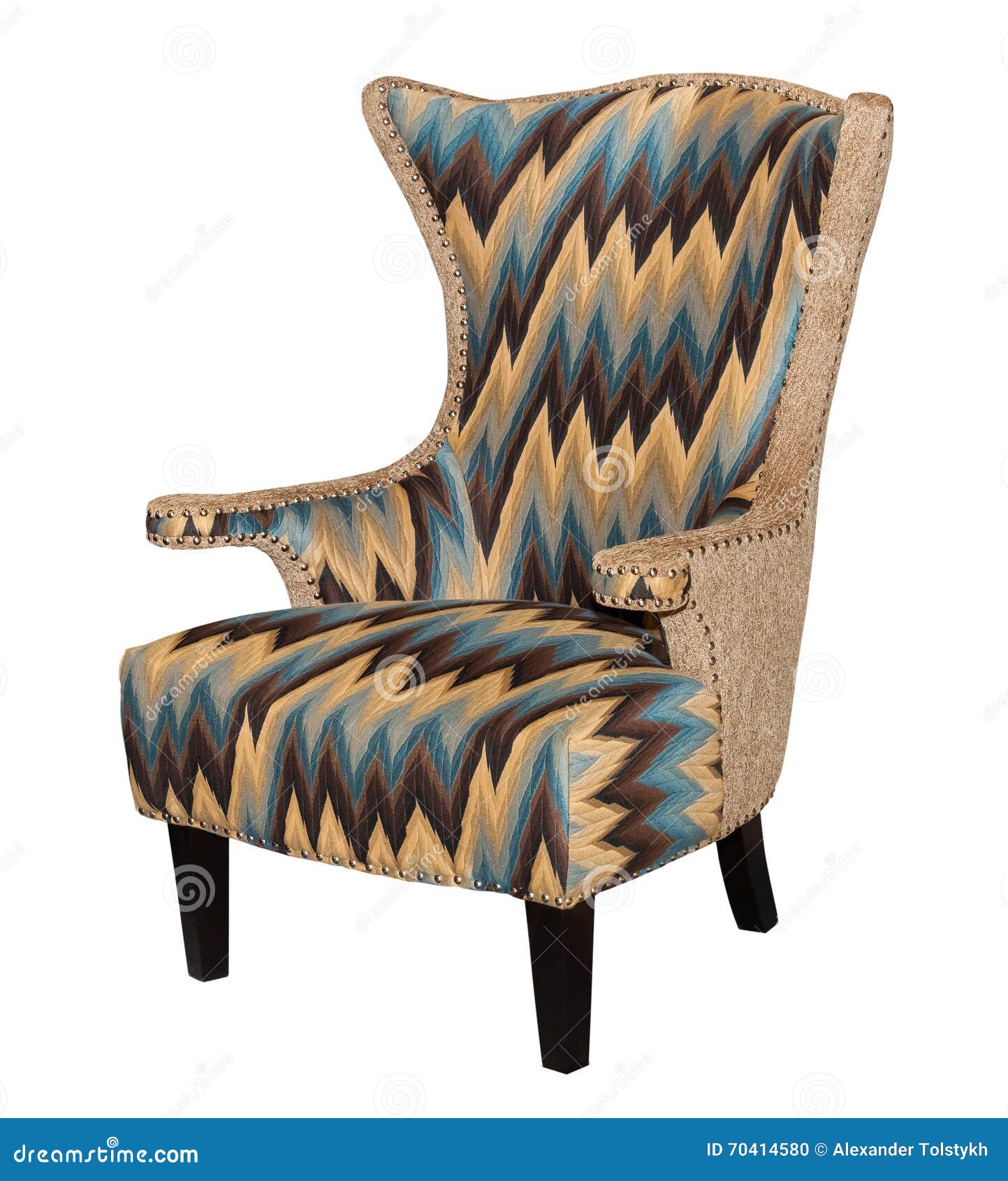 Comfortable Designed Colorful Arm Chair Isolated Stock Photo - Image of ...