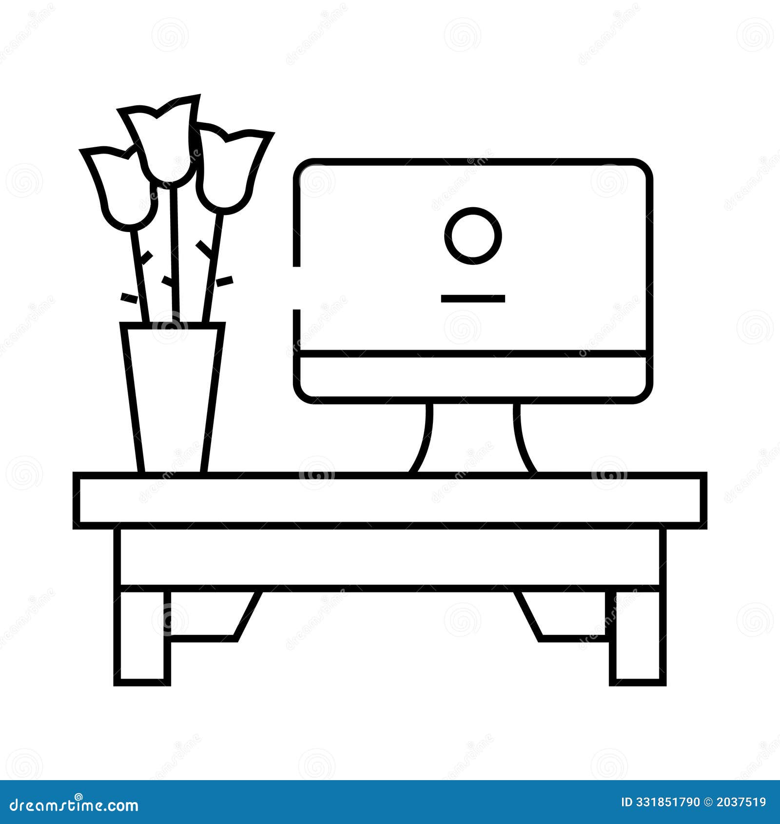 Desktop Pc Line Icons Signs Set. Design Collection Of Computer, Desktop ...