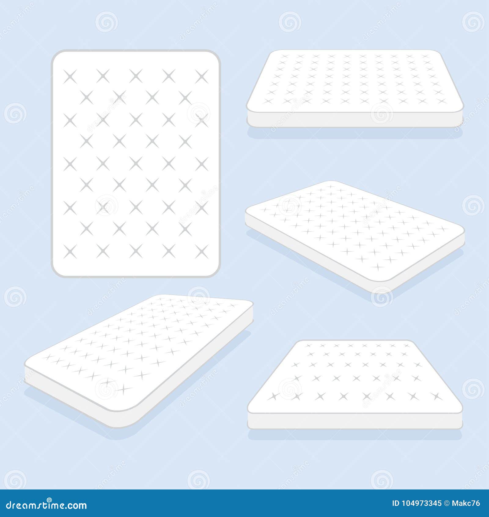 Comfortable Double Mattress for Sleeping. Vector Illustration Stock ...