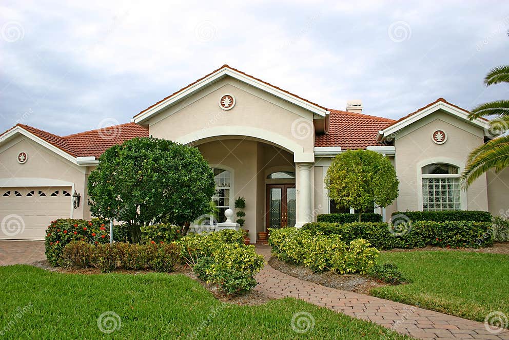 Comfortable Home stock photo. Image of entrance, landscaping - 754282