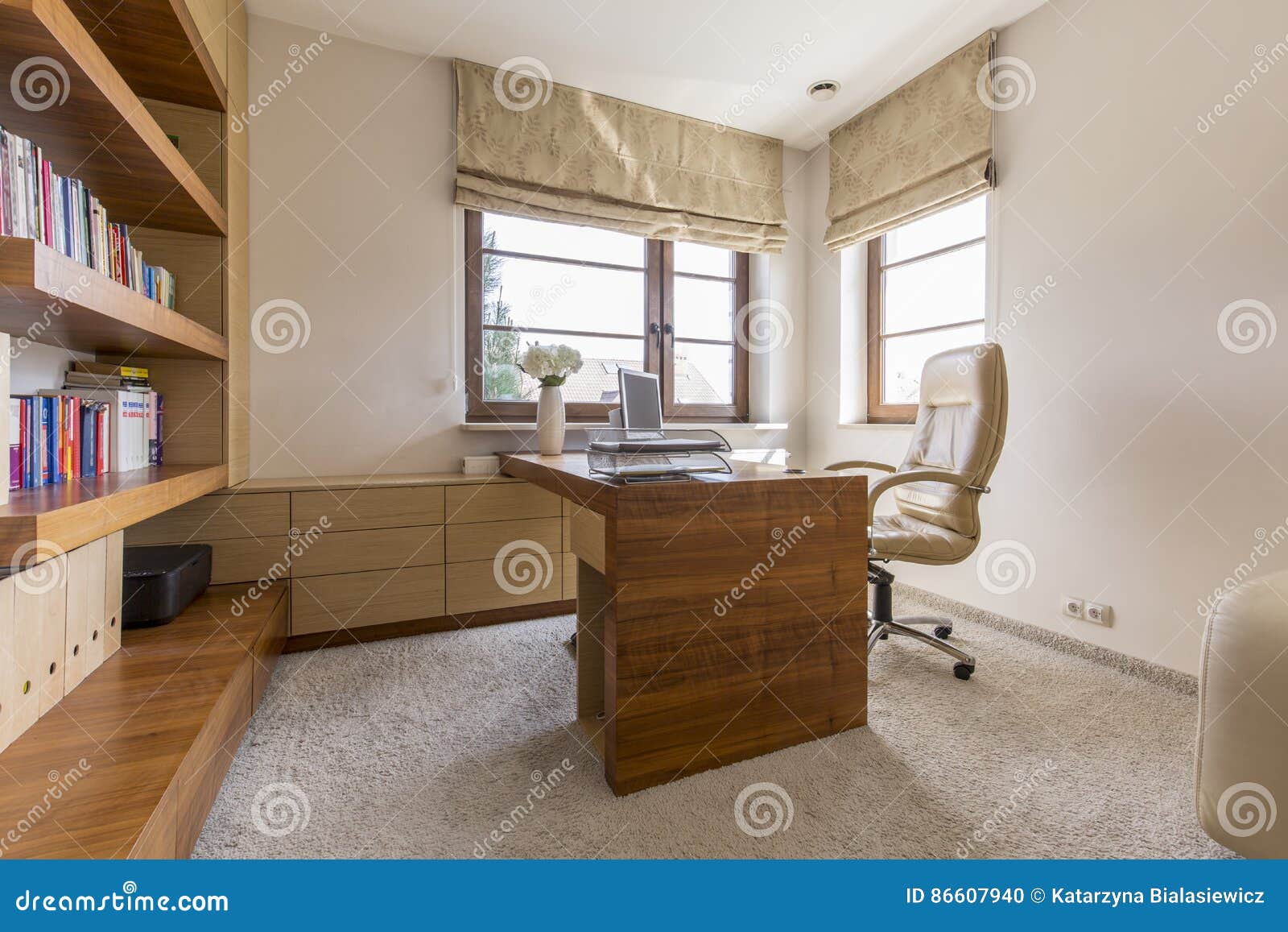 Comfortable home office stock photo. Image of natural - 86607940
