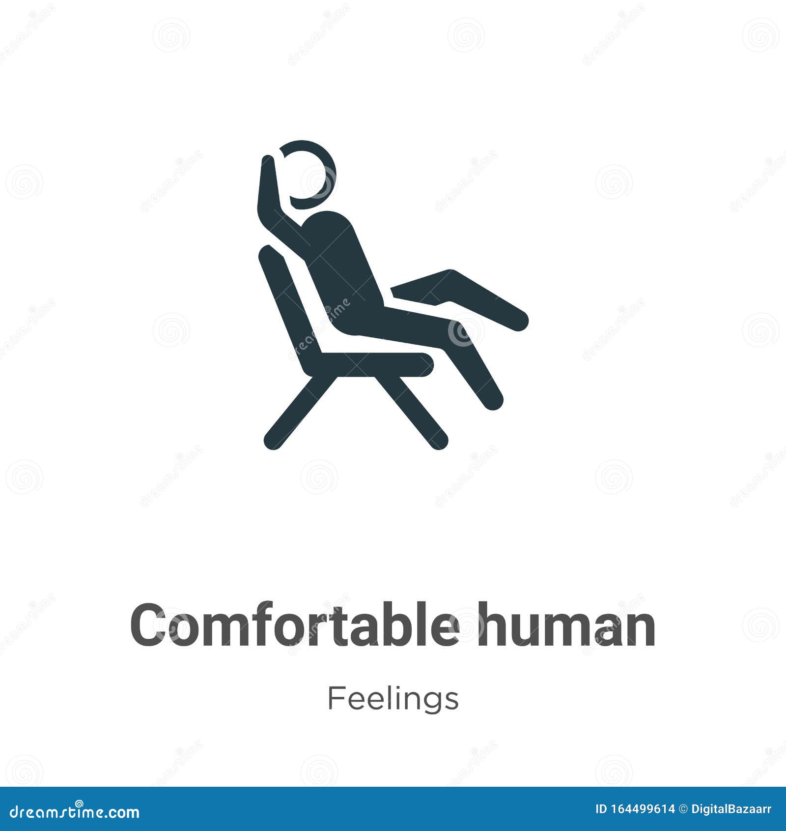 Comfortable Human Vector Icon on White Background. Flat Vector ...