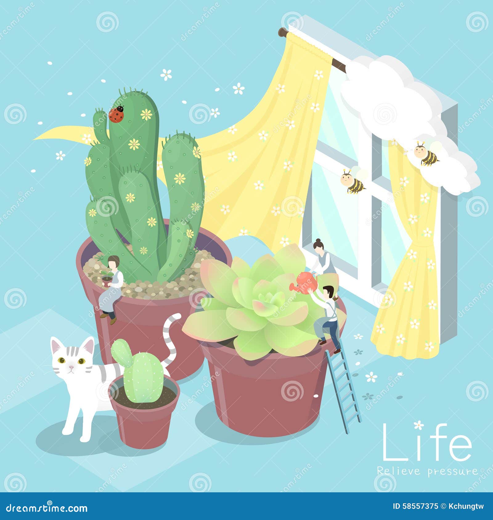 Comfortable life concept stock vector. Illustration of elegance - 58557375