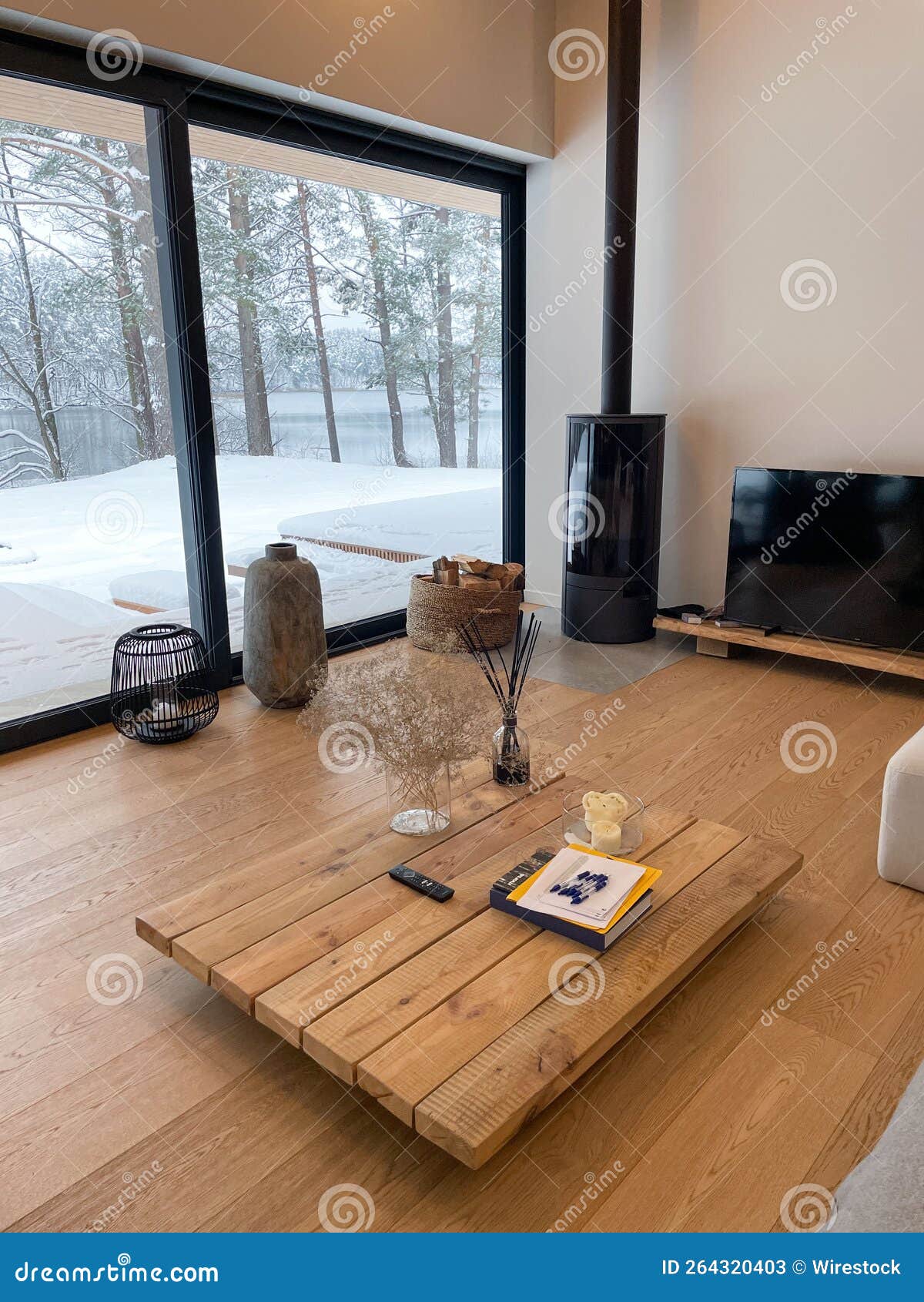 Comfortable and Modern Interior Design for the Living Room with a Large ...