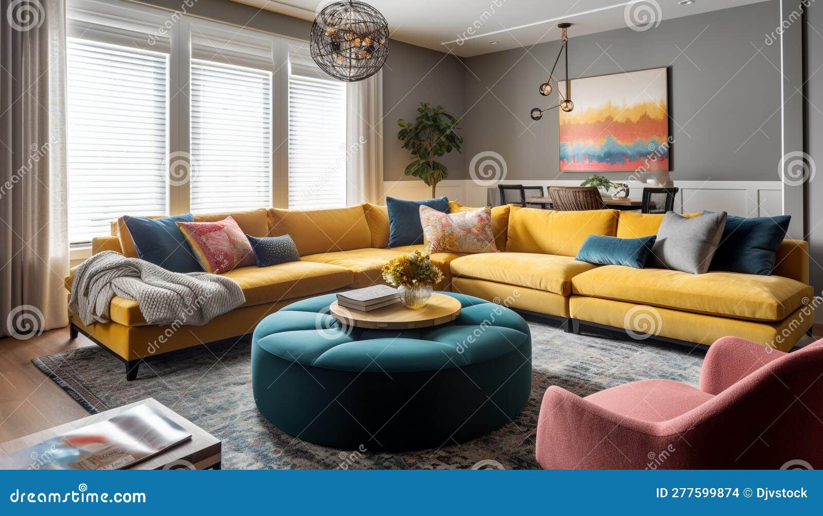 Comfortable Modern Living Room with Elegant Design Generated by AI ...