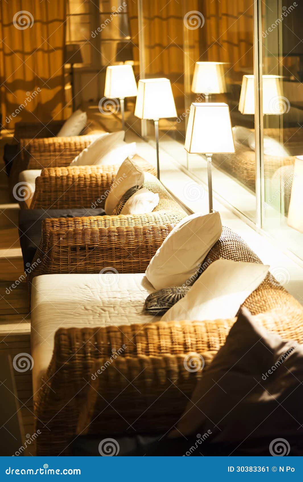 Comfortable night interior stock image. Image of curtains - 30383361
