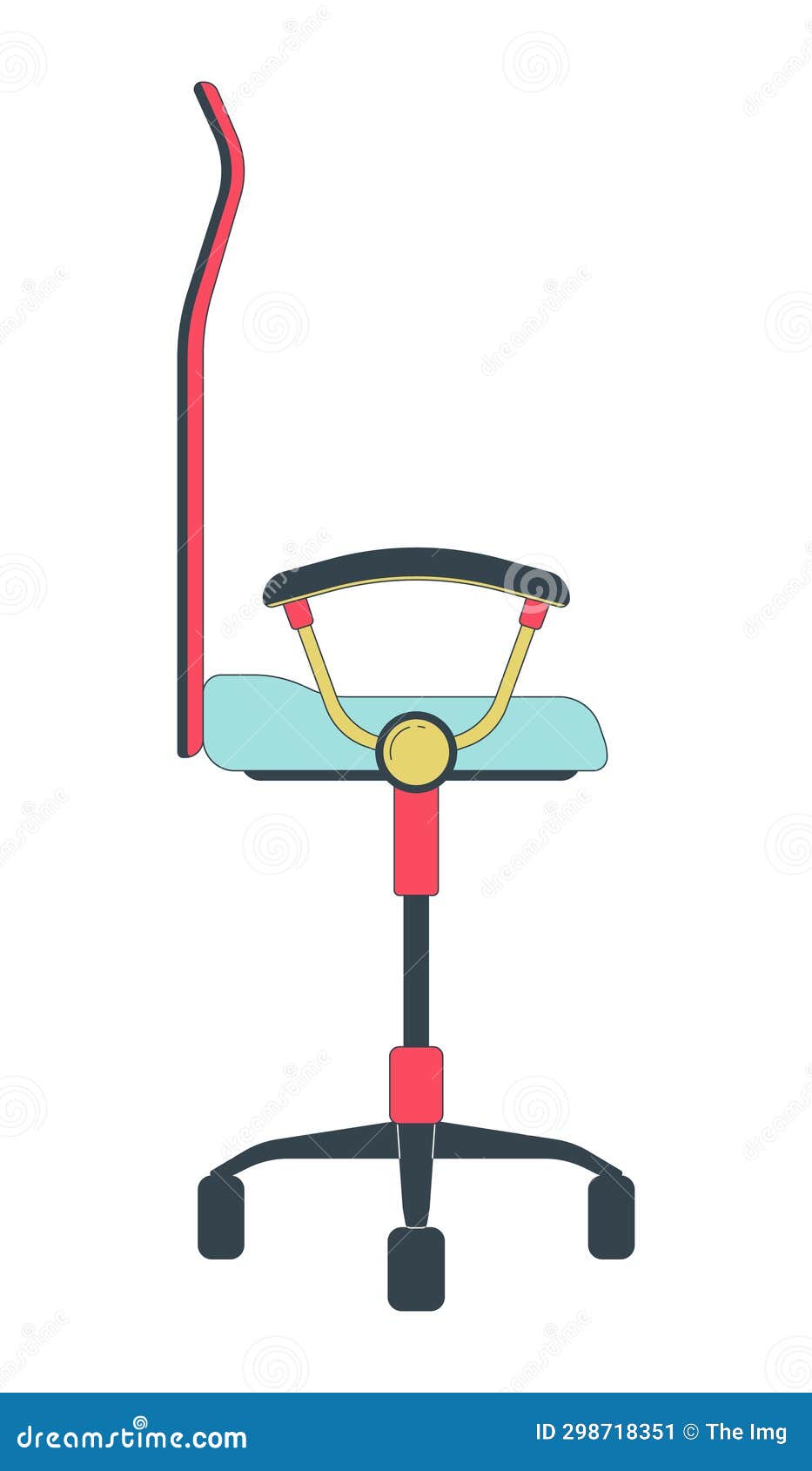 Comfortable Office Chair Adjustable 2D Linear Cartoon Object Stock ...