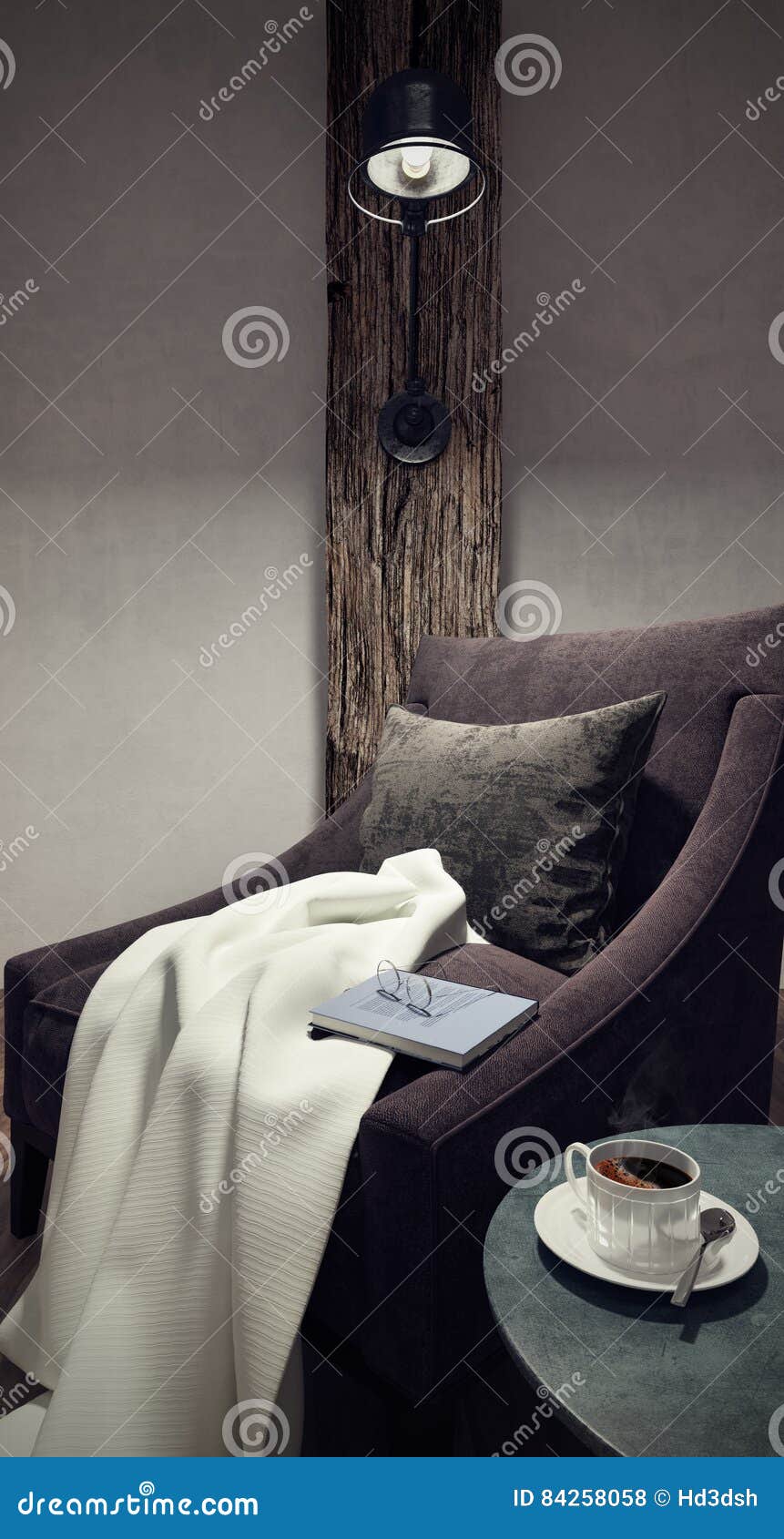 Comfortable Place for Reading in Your Home Stock Illustration ...