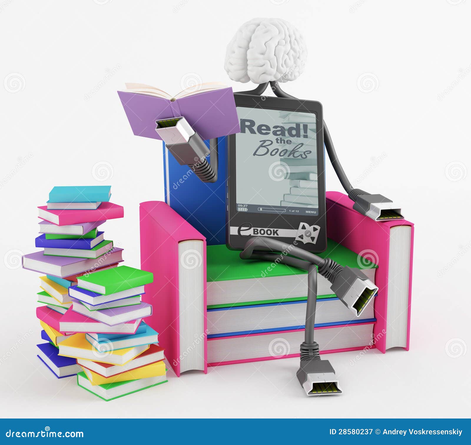 Comfortable reading stock illustration. Illustration of device - 28580237