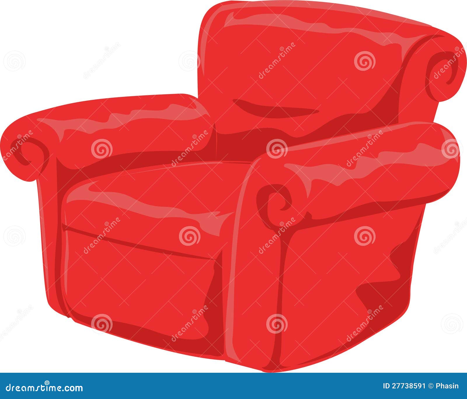 Comfortable red chair stock illustration. Illustration of leather ...