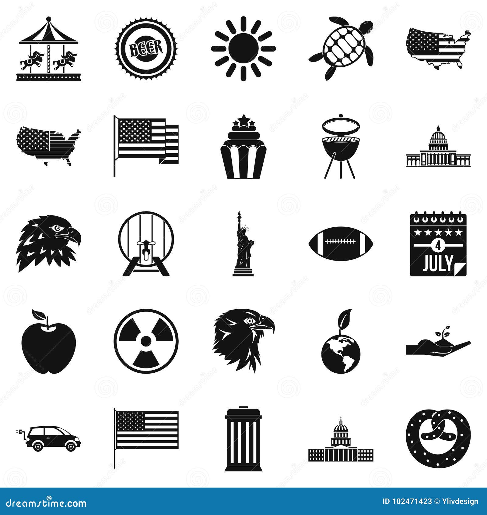 Comfortable Rest Icons Set, Simple Style Stock Vector - Illustration of ...