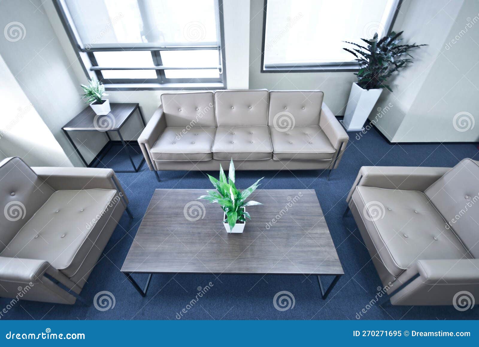 Comfortable Sofas, Two Coffee Tables at a Modern Office Space Stock ...