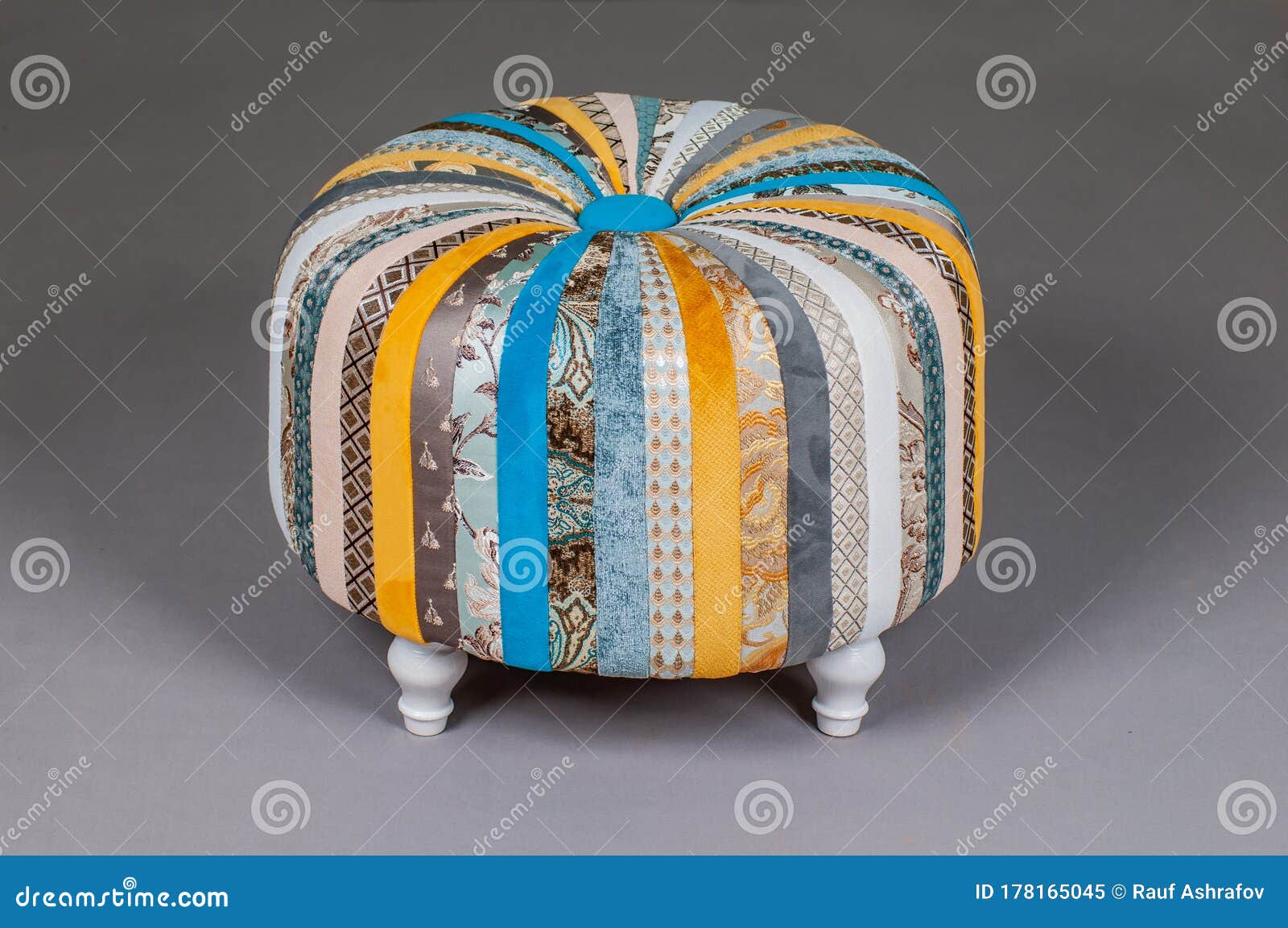 Comfortable soft pouf stock image. Image of material - 178165045