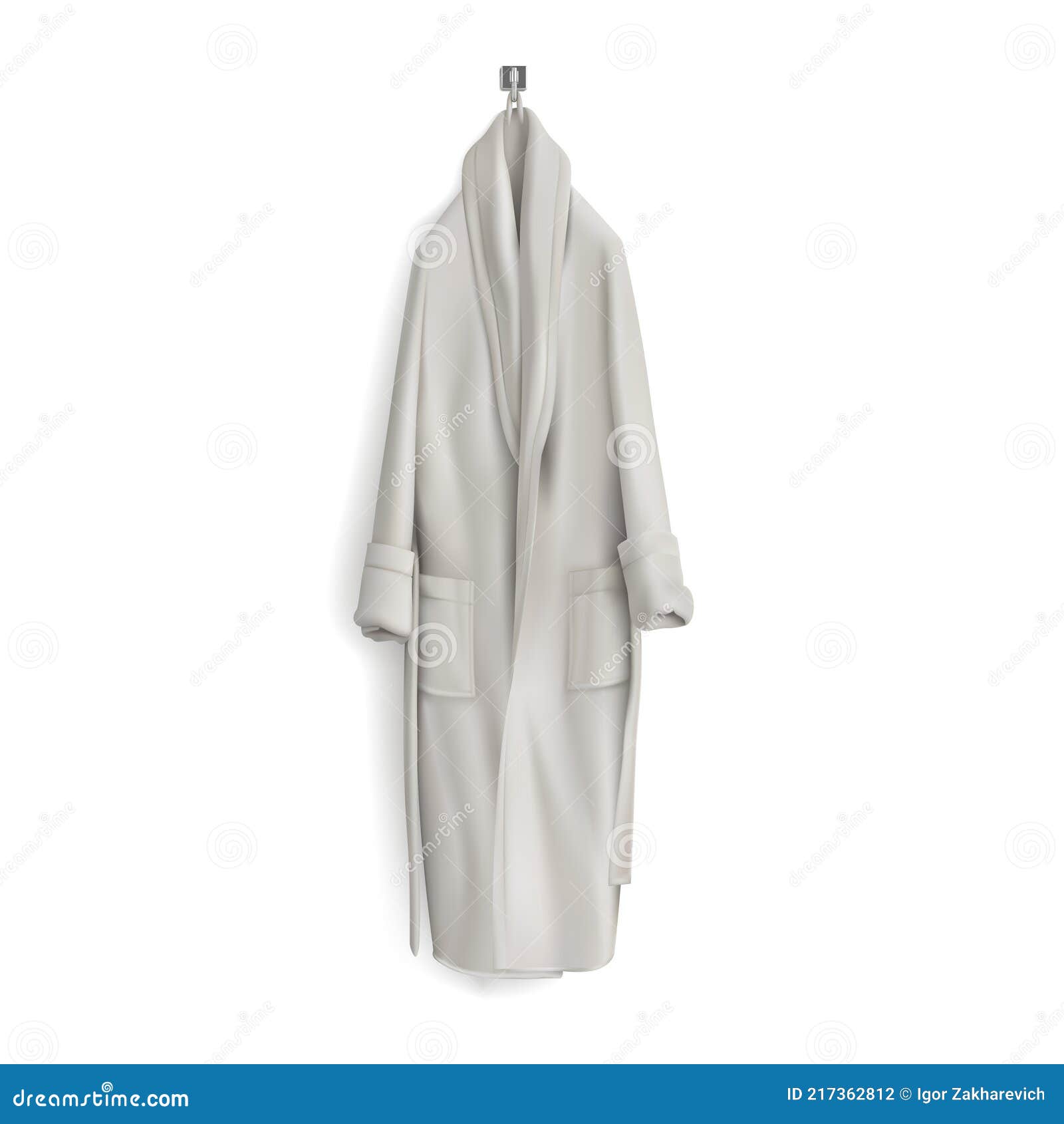 Comfortable, White Bathrobe for Home on an Isolated White Background ...