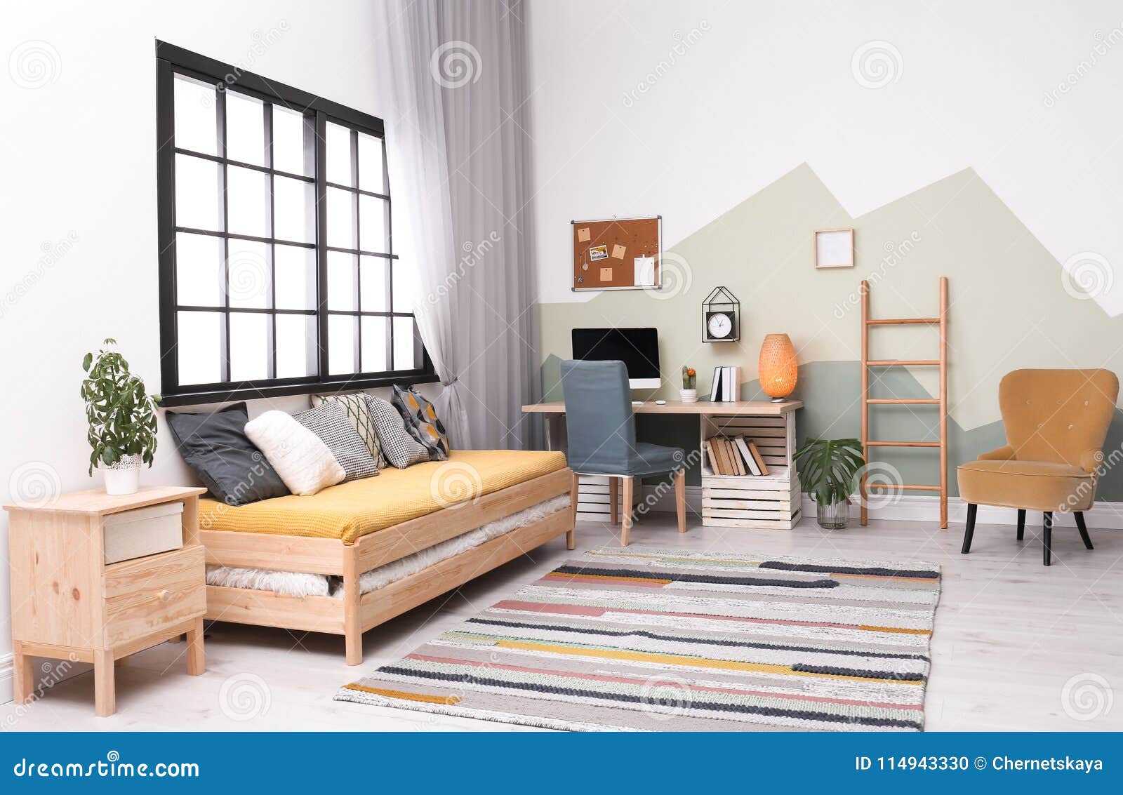 Comfortable Workplace with Computer on Desk Stock Photo - Image of ...