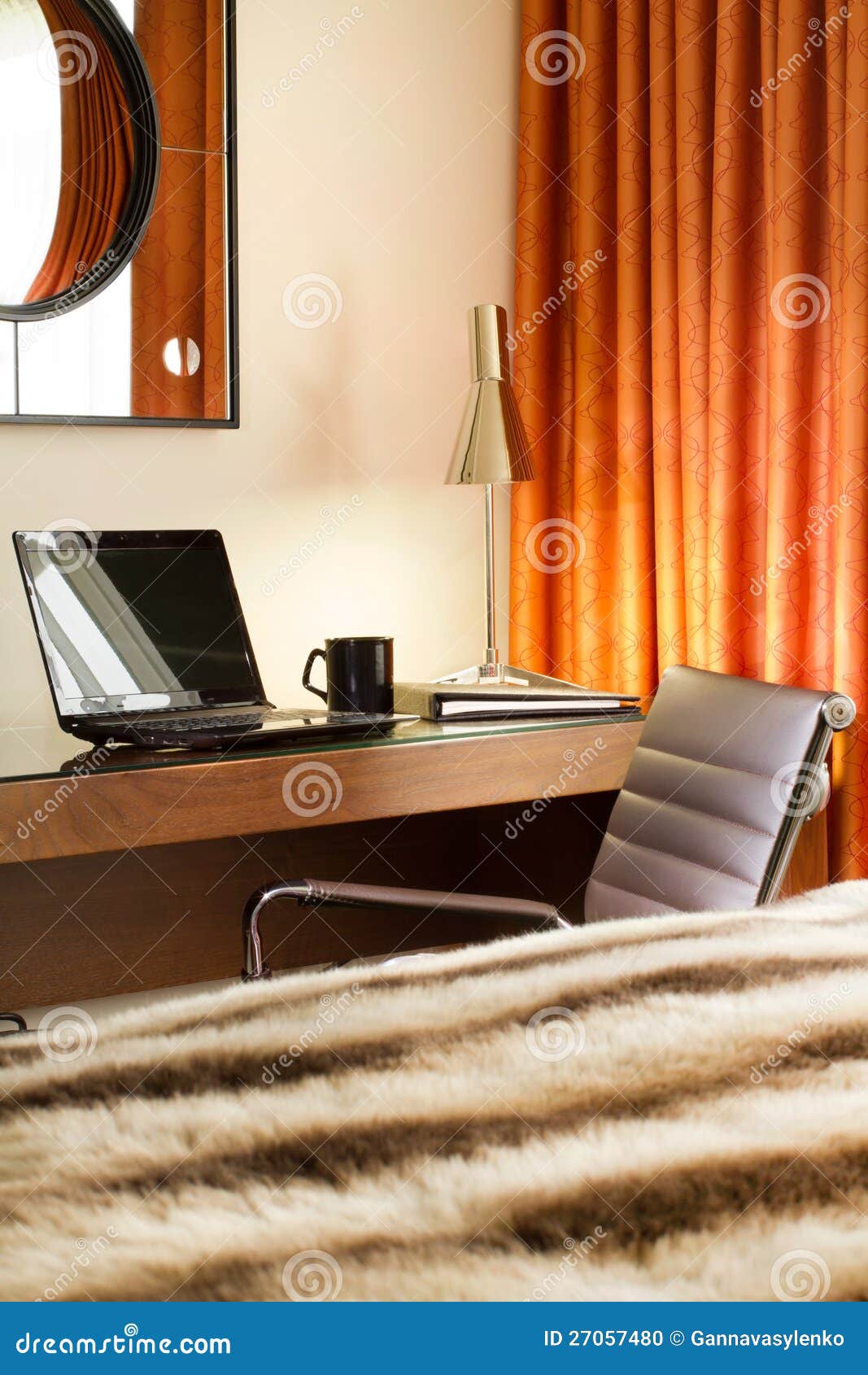 Comfortable Workplace in the Hotel Room Stock Photo - Image of hotel ...