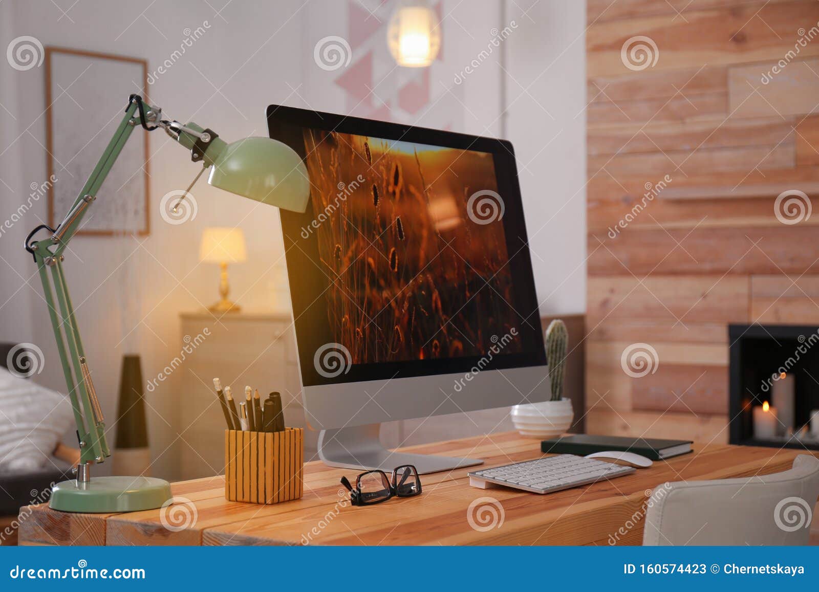 Comfortable Workplace with Modern Computer. Home Office Stock Image ...