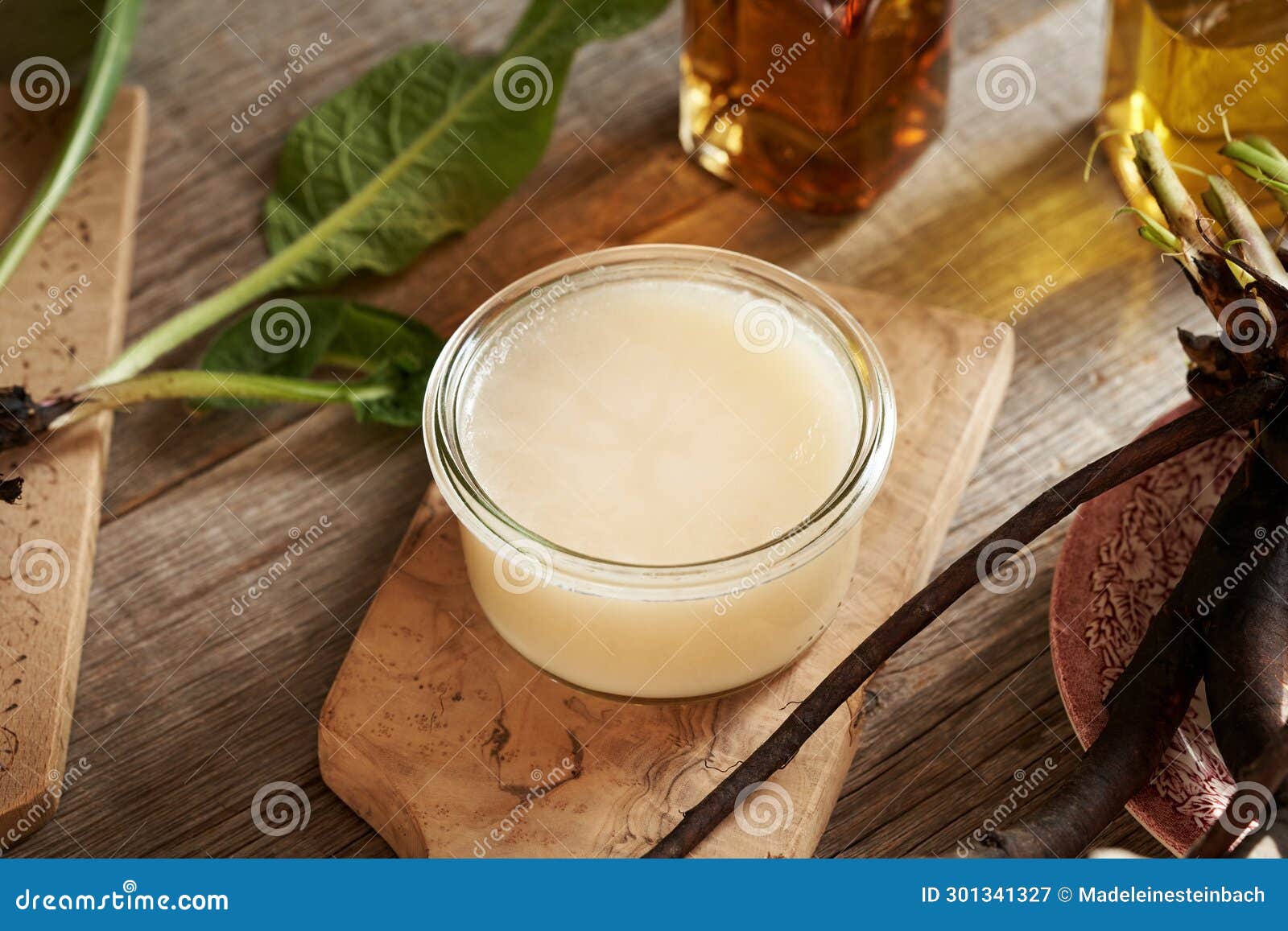 Comfrey Ointment Made of Fresh Knitbone Root and Rendered Pork Lard ...