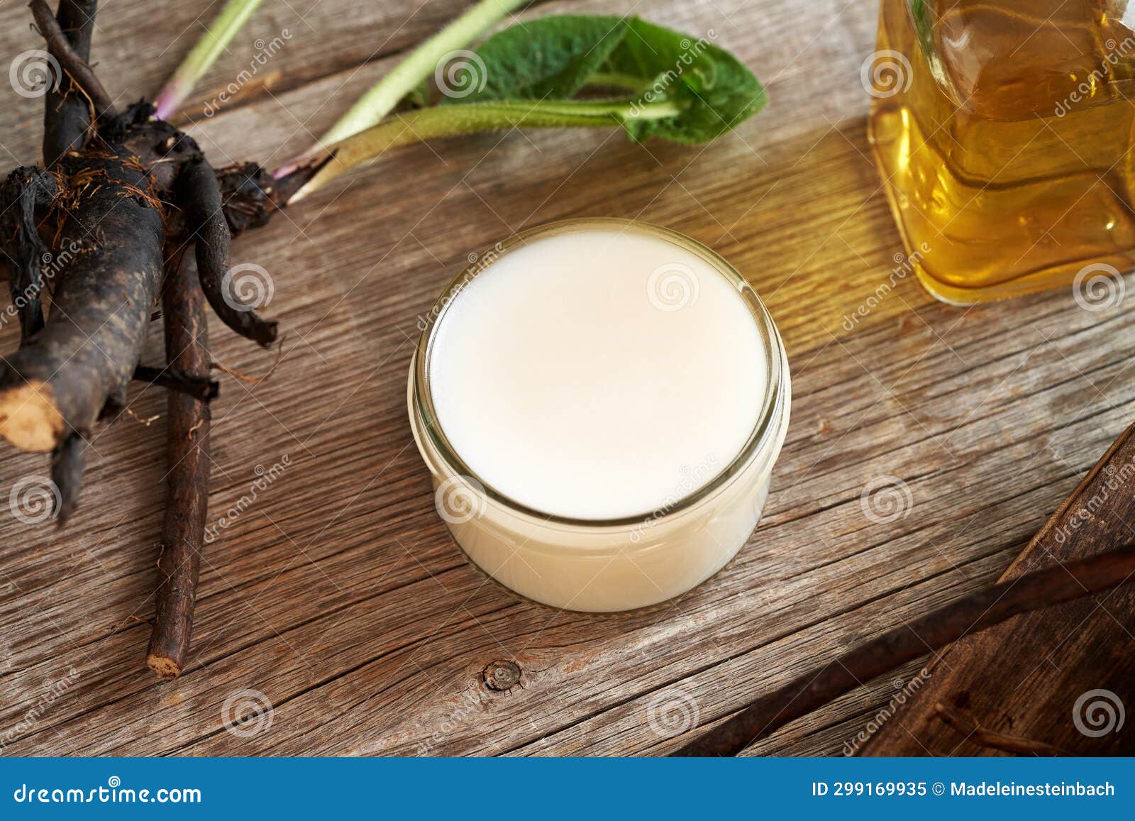 Comfrey Root Ointment in a Glass Jar on a Table Stock Image - Image of ...