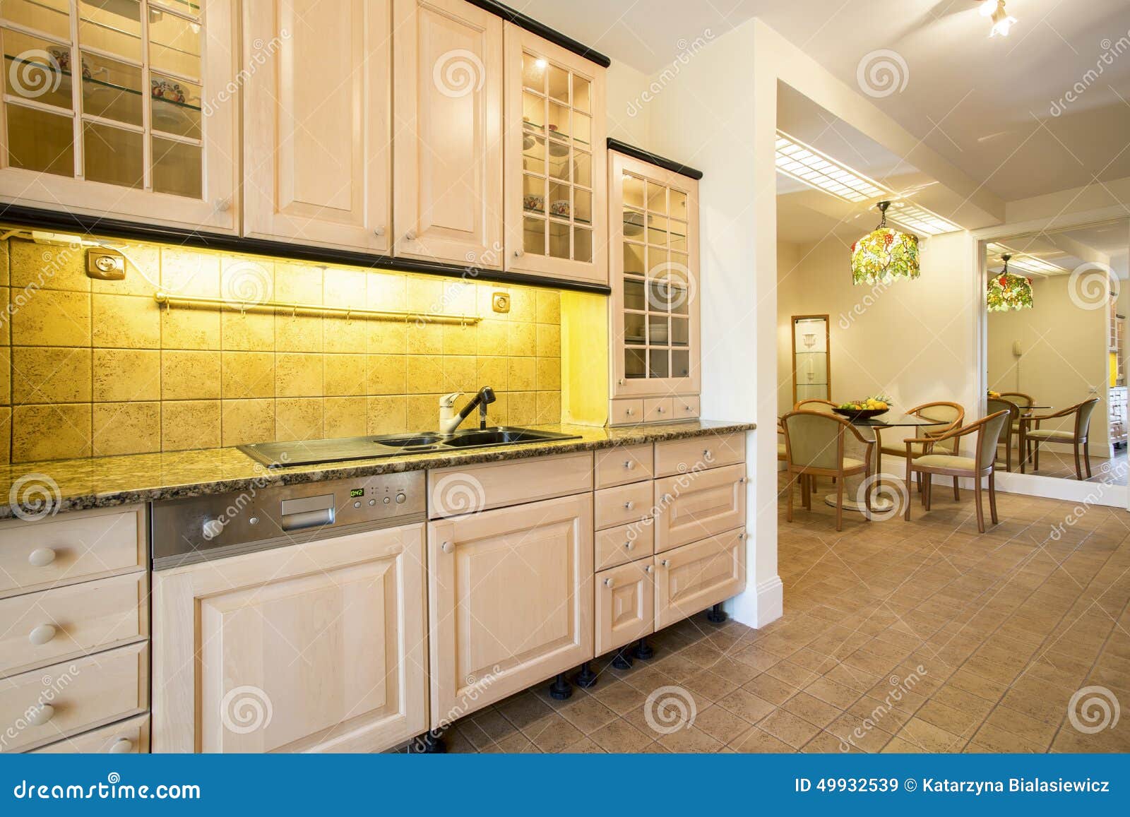 Comfy kitchen interior stock image. Image of dining, appliance - 49932539