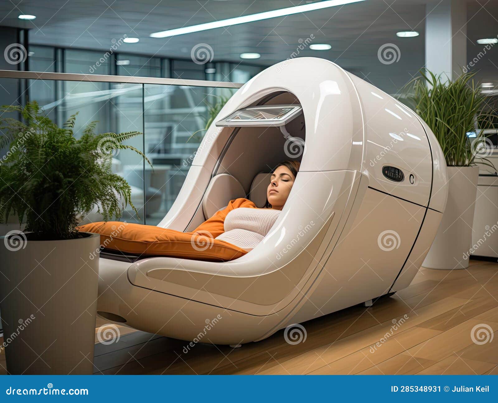 Comfy Office Nap Pod for Power Naps Stock Illustration - Illustration ...