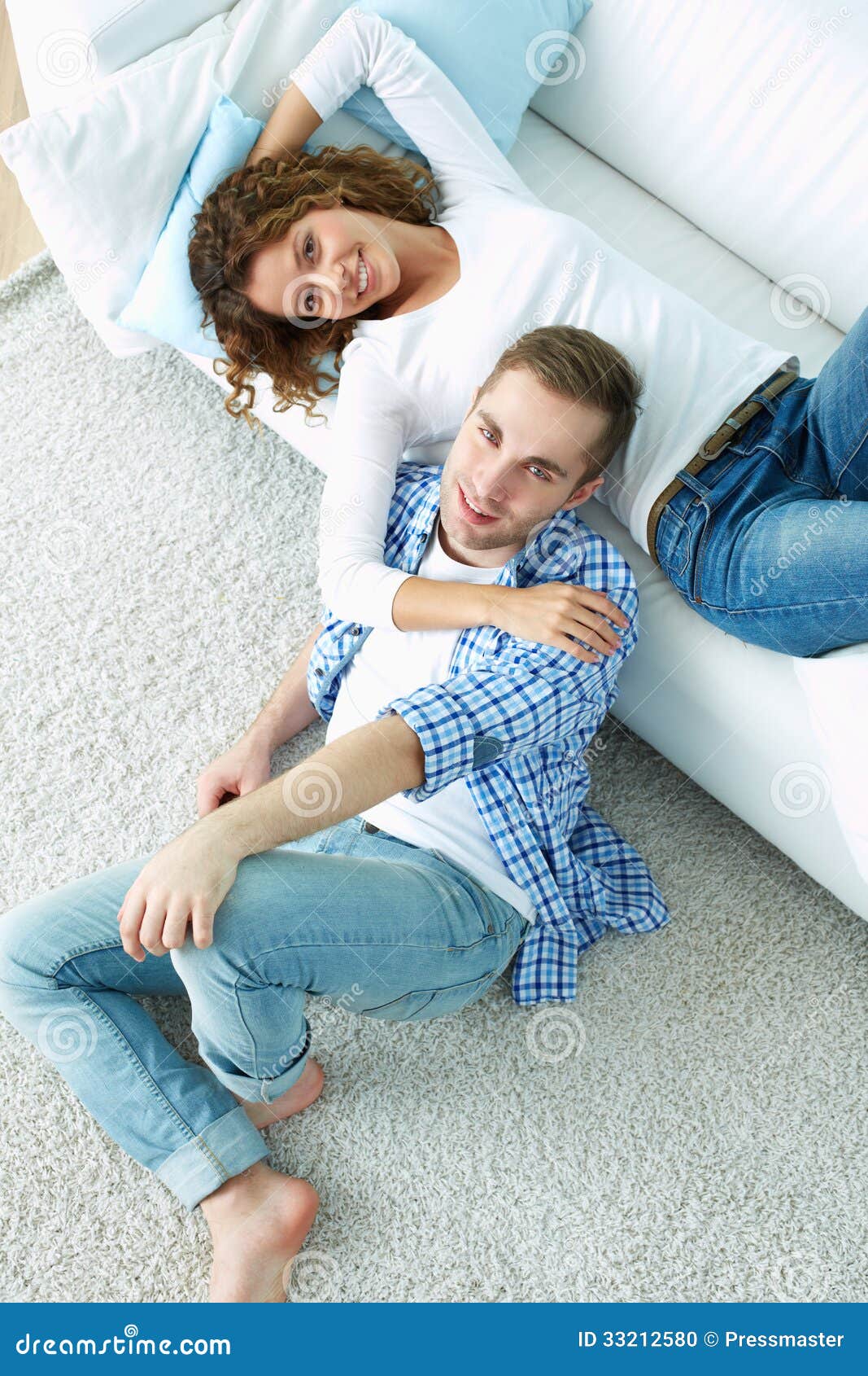 Comfy stock photo. Image of lying, beauty, indoor, affectionate - 33212580