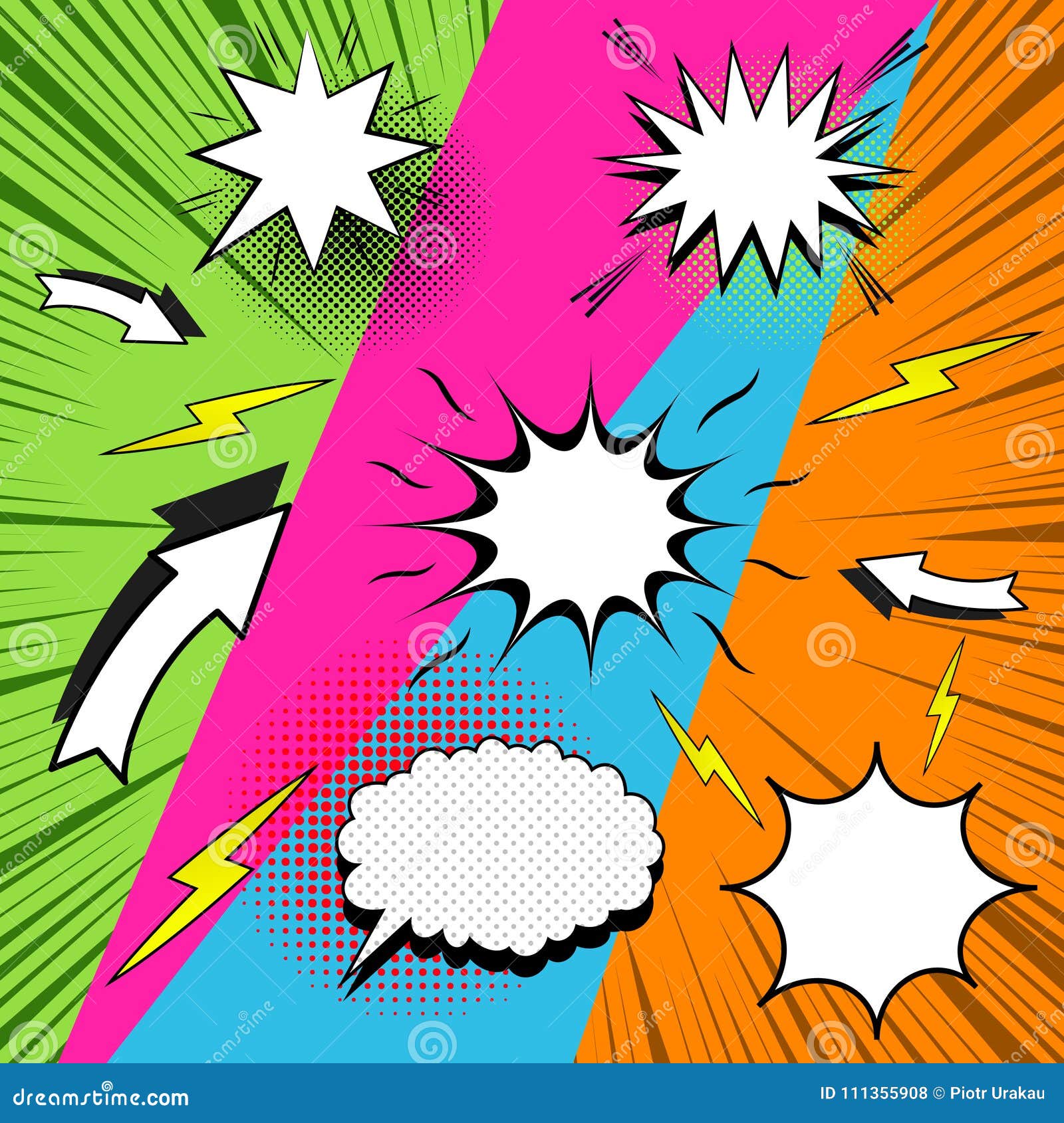 Comic Abstract Book Page Composition Stock Vector - Illustration of ...