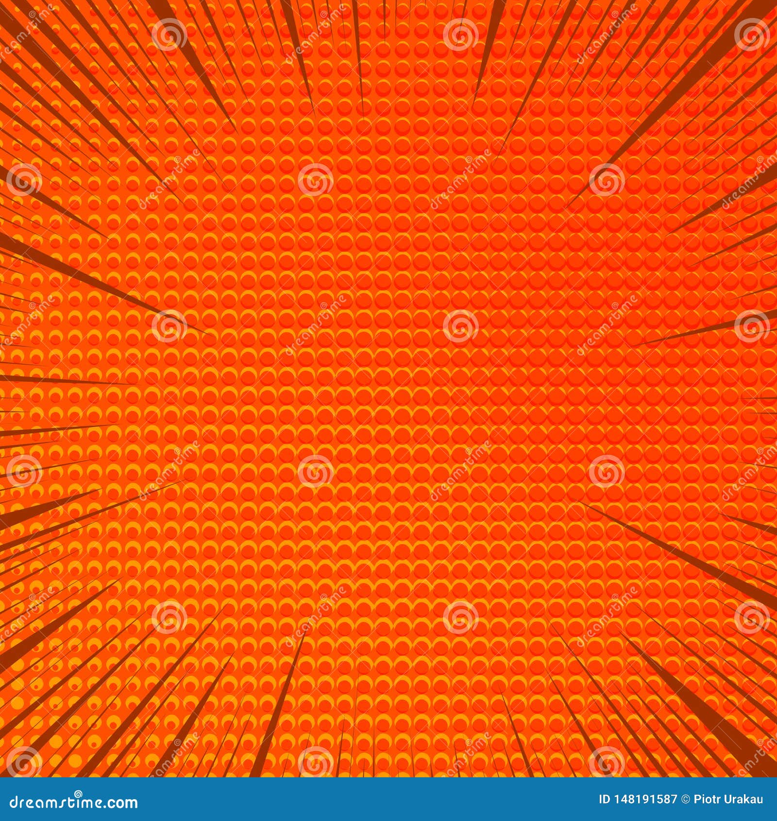 Comic Abstract Orange Explosive Background Stock Vector - Illustration ...